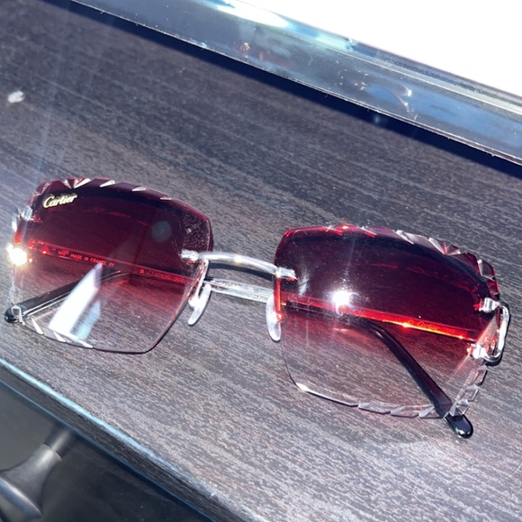 Accessories | Cartier Big Cs Red Gradient Diamond Cut Lenses With Full ...